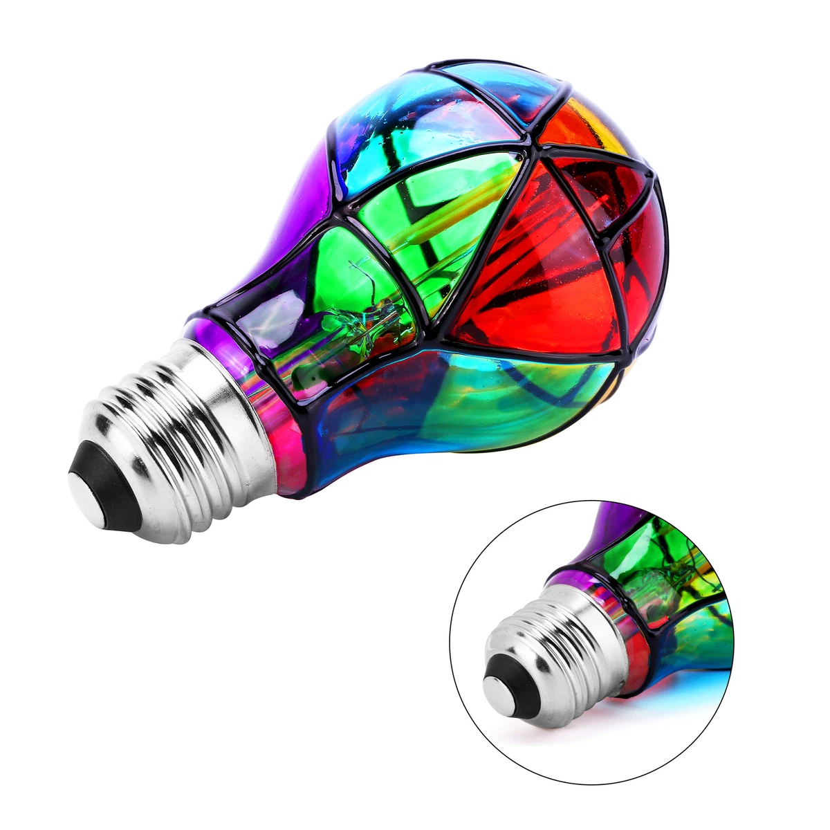 Rainbow Painted Light Bulb
