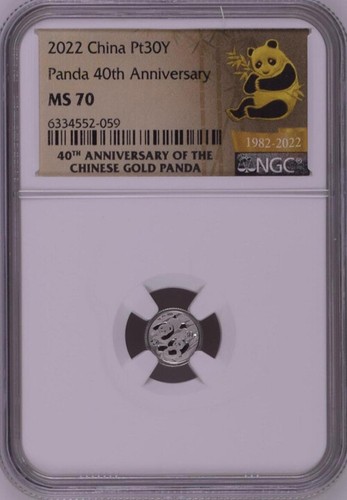 NGC MS70 2022 China Panda 1g Platinum Coin COA (40th Anniversary Panda ...
