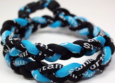 SALE 20" 3 Rope Titanium Twist Sport Necklace Light Blue Black Tornado ...
