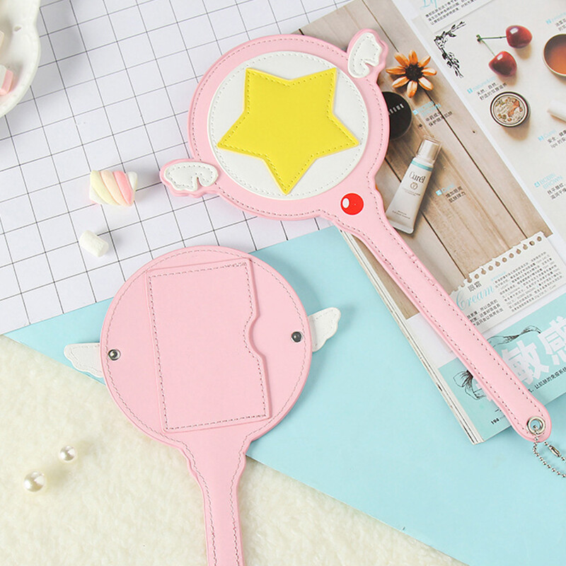 Kawaii Magic Stick Toy Card Case Bus Card Holder Pink Cute Leather Card ...