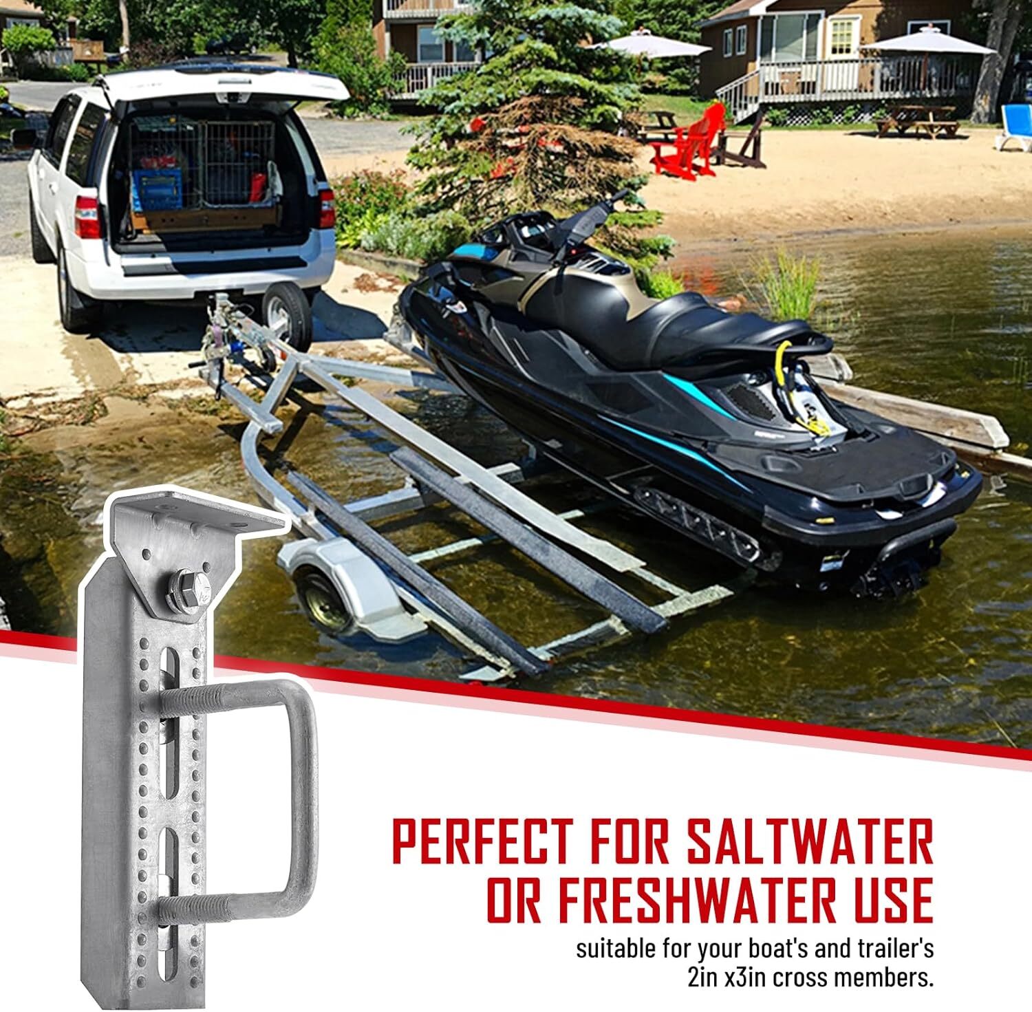 8" Galvanized Swivel Top Boat Bunk Brackets for 2x3 Boat Trailer ...