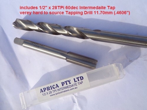 1/2 X 28 tpi UNEF Tap Special Thread INTERMEDIATE & Drill HSS | eBay ...