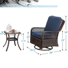 3 PCS Outdoor Swivel Rocker Patio Chairs Set Furniture Sofa Rattan ...