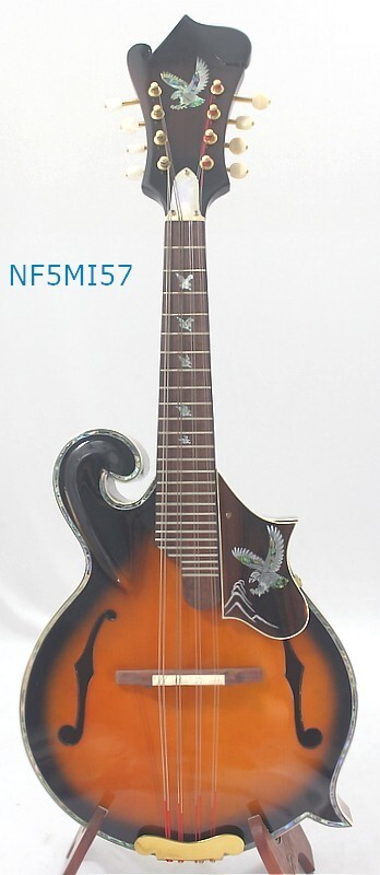 Alulu F5 style Mandolin Solid Mango wood & Spruce top, eagle inlaid ...