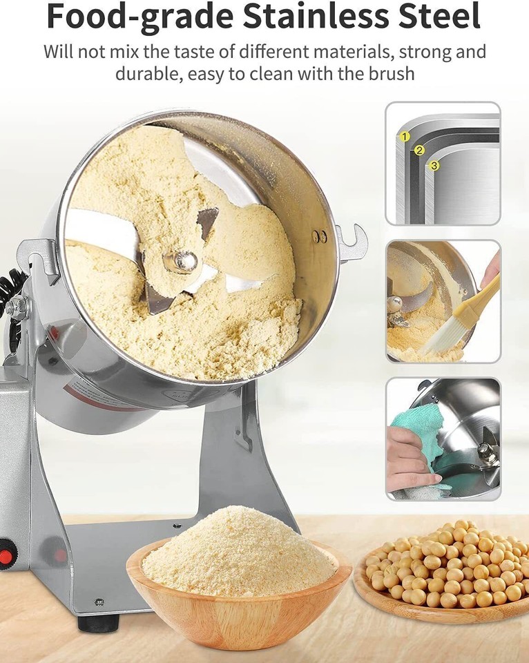 2500g Electric Grain Grinder Spice Mills Commercial Superfine Powder ...