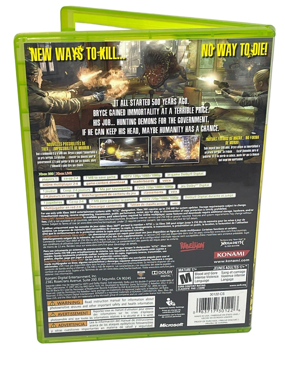 NeverDead (Microsoft Xbox 360, 2012) - Complete in Box 83717301226 | eBay