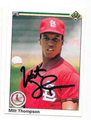 MILT THOMPSON 1990 UPPER DECK AUTOGRAPHED SIGNED # 278 CARDINALS | eBay