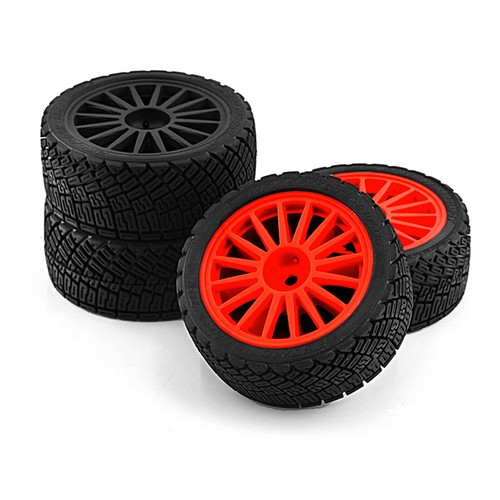 For Tamiya TT02 Kyosho RC Car 4PCS Tyre 1/10 WRC Rally Run-flat Wheel ...