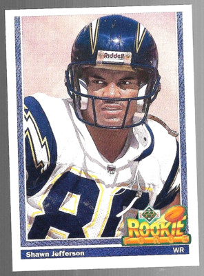1991 Upper Deck Rookie Force Shawn Jefferson 608 San Diego Chargers ...