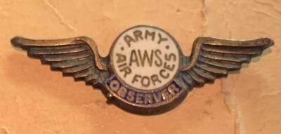 Vintage US Army AWS Air Forces Wings Pin World War II "Observer" | eBay