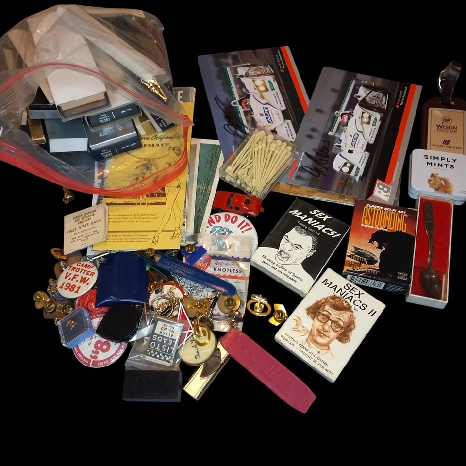 Junk Drawer Lot 7+ Lbs. Pens Pencils Autographs Papers Bottles Tootsie ...