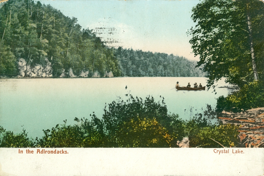 Crystal Lake, NY Boating on Crystal Lake in the Adirondacks 1911 | eBay