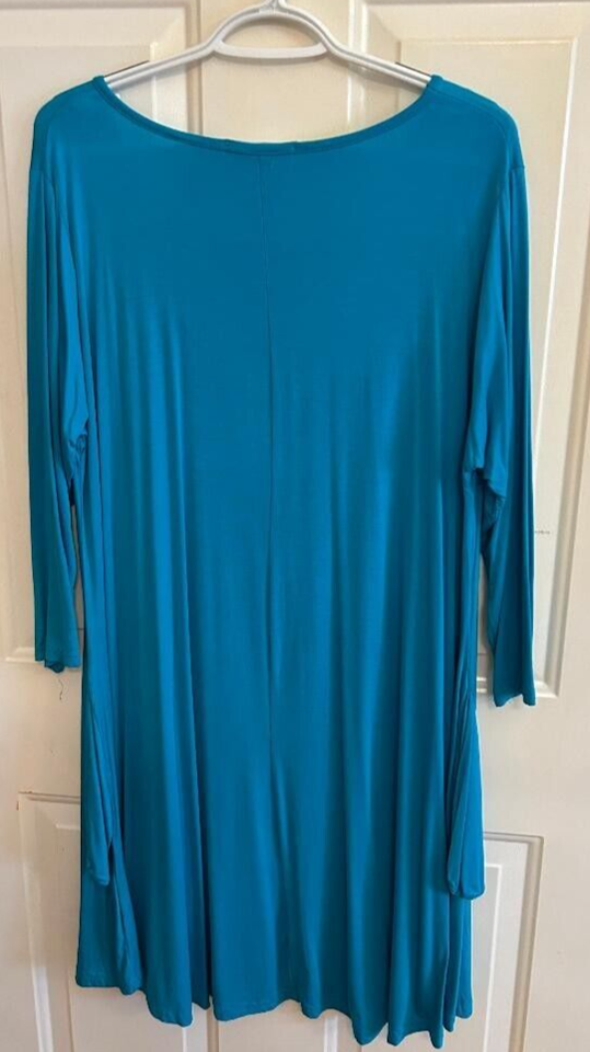 Plus size womans casual dress; 3/4 length sleeves; soft, stretchy; size ...