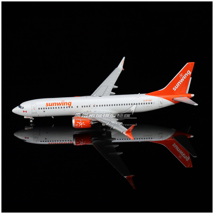 1:400 JC Wings Sunwing BOEING 737 MAX 8 Passenger Airplane Diecast ...