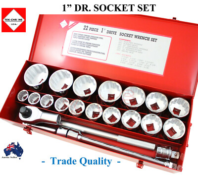 1" DRIVE SOCKET WRENCH SET Trade Tools Tek-Chrome Best METRIC Special ...