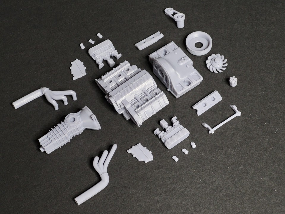 911 PORSCHE ENGINE - 3D print 1:8 1:10 1:12 1:18 1:24 Tamiya Revell MFH ...