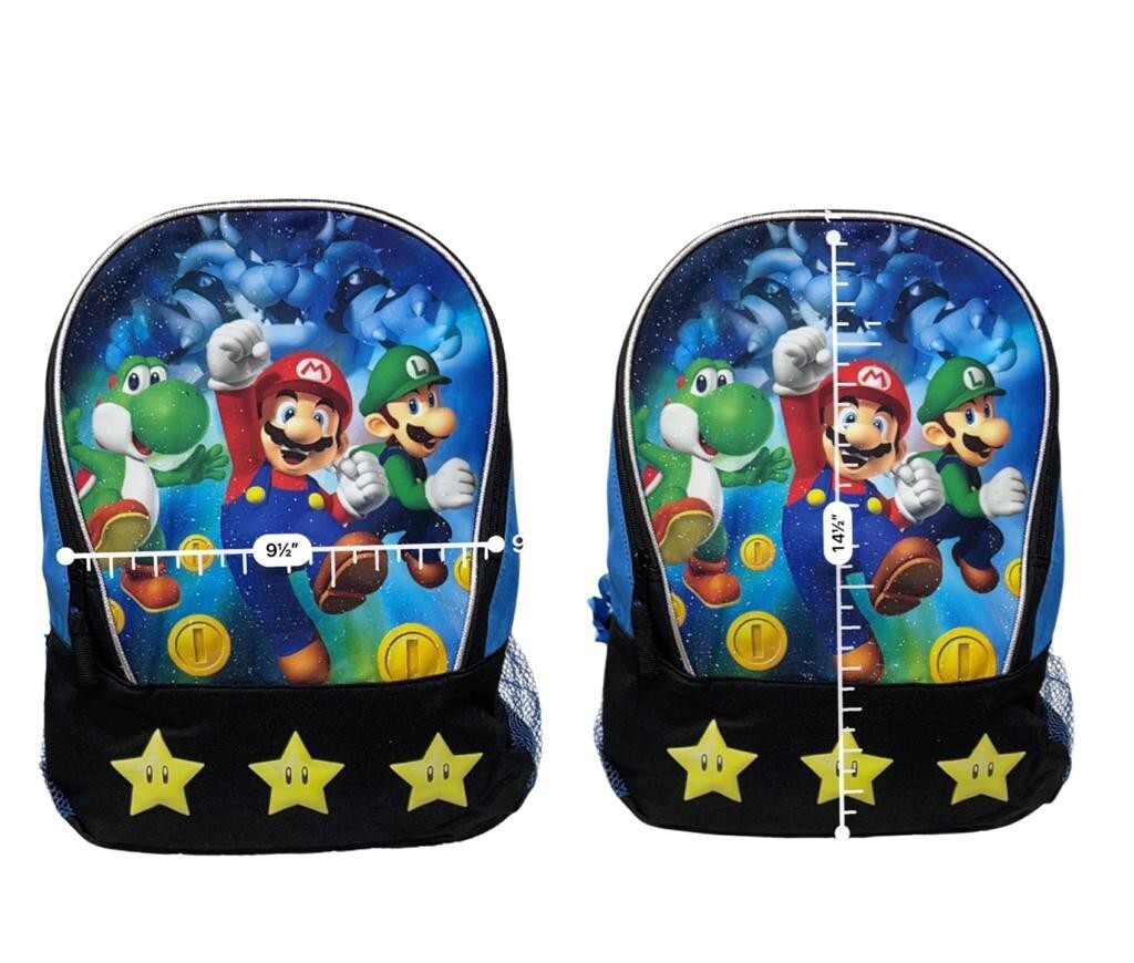 Super Mario Backpack For Kids And Adults, Blue And Black | eBay