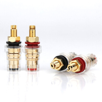 24K Gold Plated HiFi Audio Amplifier Binding Post Plug RCA Female ...