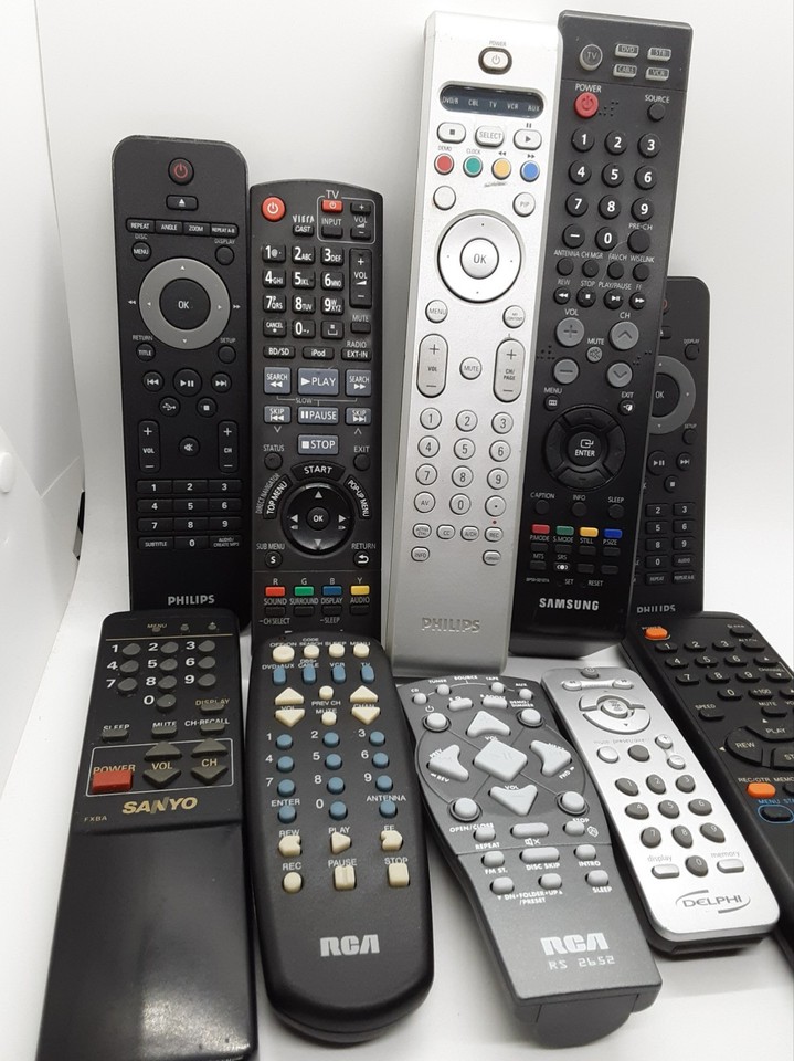 Remote Control Lot Samsung Phillips Sanyo Delphi RCA Panasonic 10 All ...