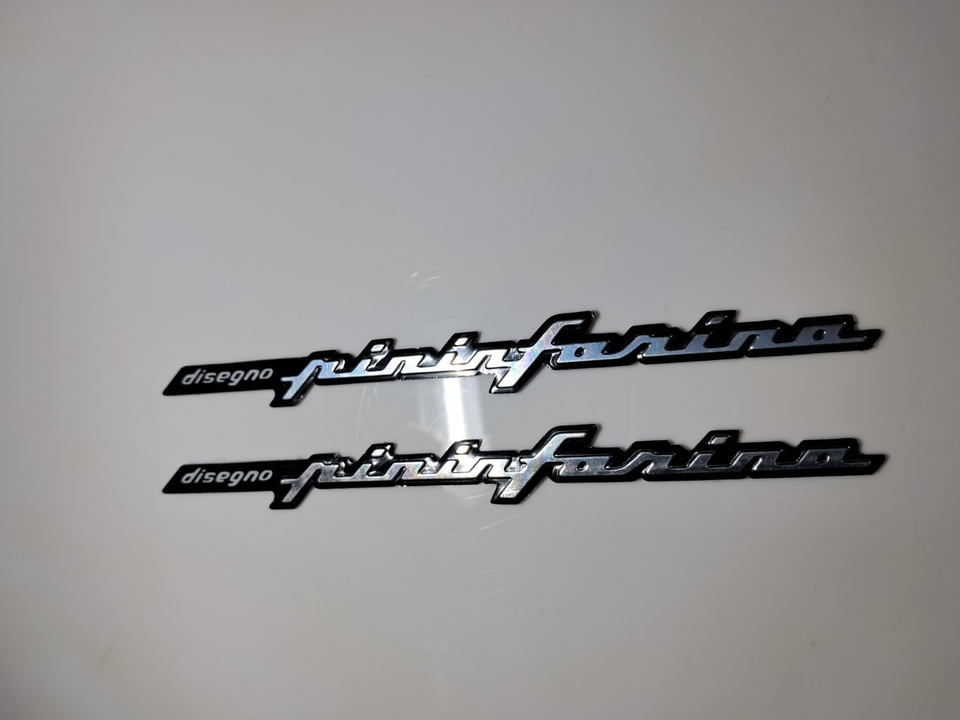 2Pc Set disegno Pininfarina Script Badge Fits Fiat Ferrari Alfa Romeo ...
