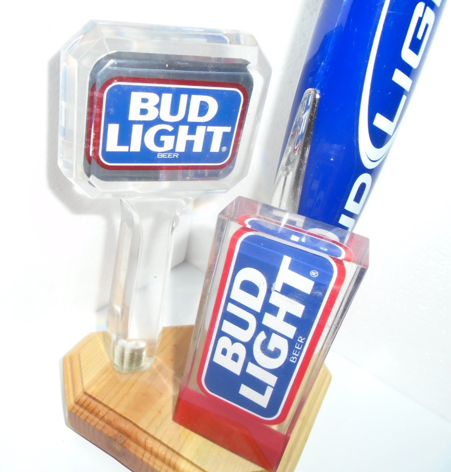3 VINTAGE BUD LIGHT BEER TAPPERS HANDLES TAP KNOBS BREWERY MAN CAVE | eBay