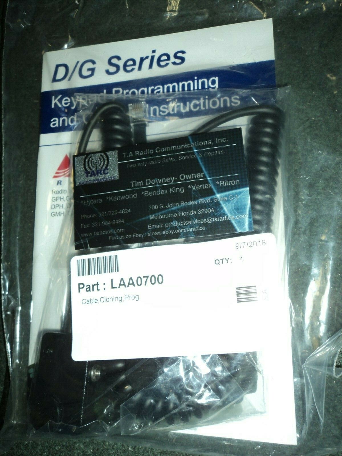 Bendix King LAA0700 Programming Cloning Cable GPH/DPH/GMH/DMH EPH/LPH ...