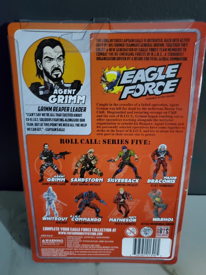 Eagle Force Agent Grimm 4" Figure 1:18 Fresh Monkey Fiction New | eBay