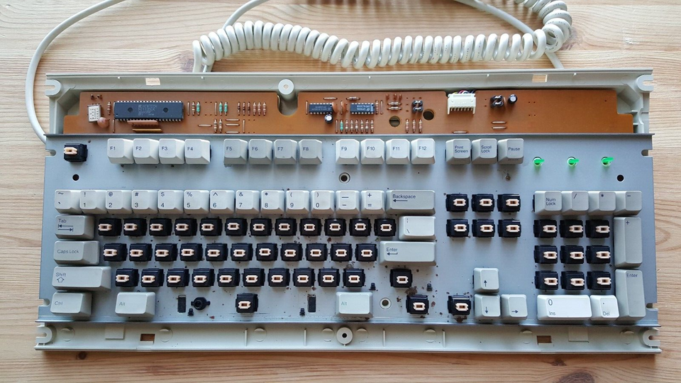 Vintage Old Logo Dell AT101 GYI3PVAT101 ALPS Salmon Mechanical Keyboard ...