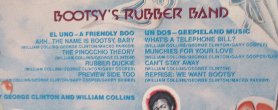 BOOTSY'S RUBBER BAND RECORD "AHH..THE NAME IS BOOTSY BABY" 1977 WARNER ...