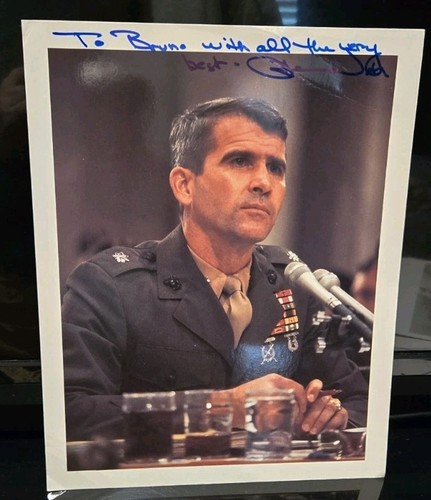OLIVER NORTH SIGNED AUTOGRAPHED 8x10 PHOTO IRAN CONTRA SCANDAL | eBay