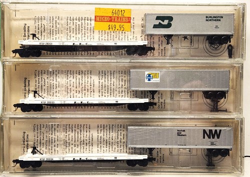 N Scale Kadee Micro Trains MTL 64012 ATSF TOFC Van Trailer 3-Pack Set ...