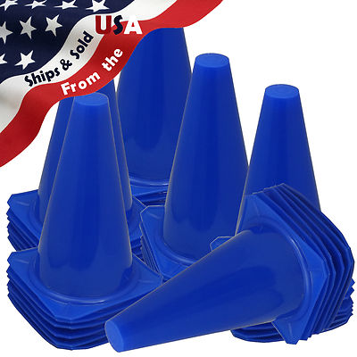 NEW! 9" Tall BLUE CONES Sports Training Safety Cone Horse Training Qty ...