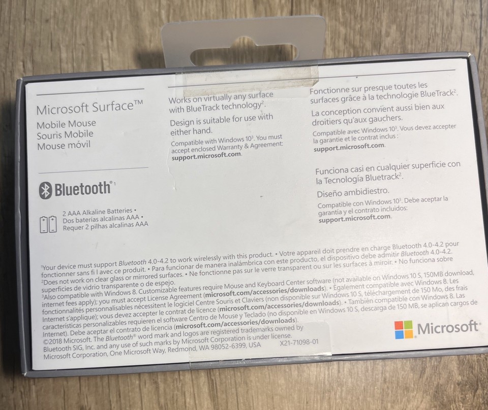 Microsoft Surface Mobile Mouse (Burgundy) KGY-00011 Model 1679/1679C ...