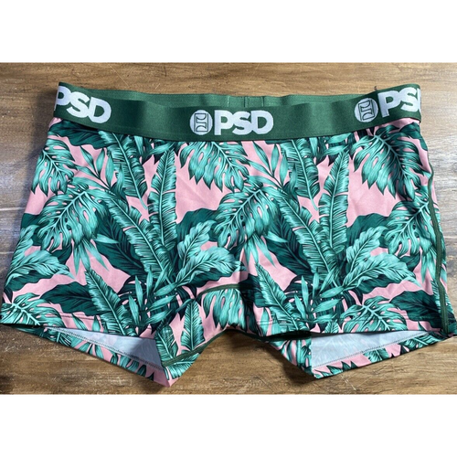 PSD JS1206 Womens Leaf Print Green Logo Boy Shorts Large (28" to 29 ...