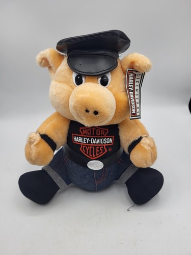 VTG Y2K Harley Davidson Pig Hog Plush Stuffed Biker Motorcycle Promo Ad ...
