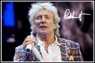 Rod Stewart, Autographed, Pure Cotton Canvas Image. Limited Edition (RG ...