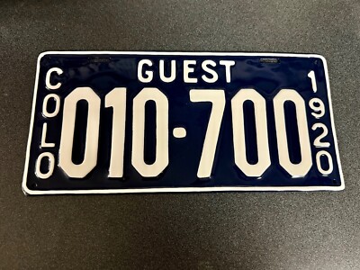 1920 Colorado Guest License Plate 010-700 | eBay