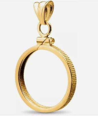 14k gold FILLED Bezel Frame screw top for 1/10 oz American Eagle gold ...