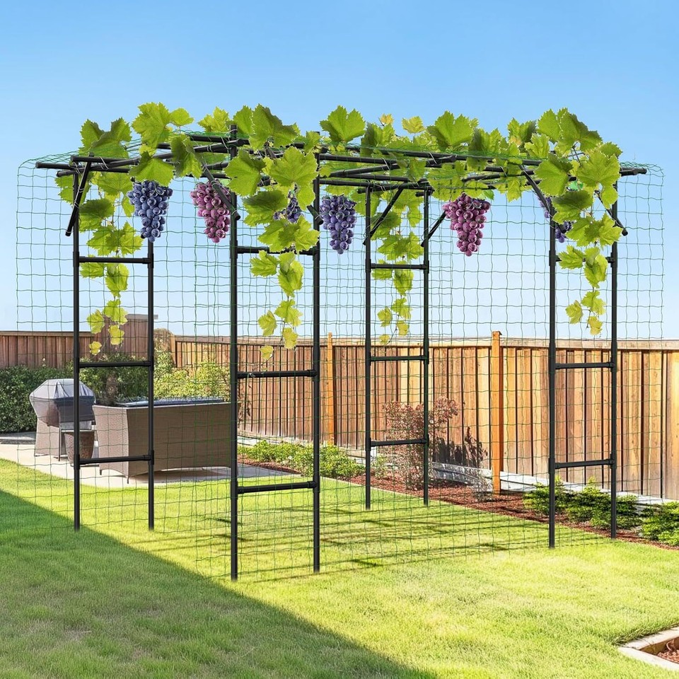 Docred Extra Large Outdoor Garden Arch Trellis 87''Hx118''Lx79''W Grape ...