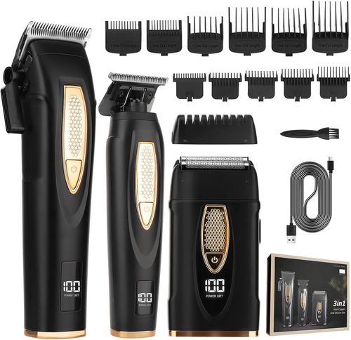 Men's Hair Clipper & Beard Trimmer Kit with Foil Shaver, Professional ...
