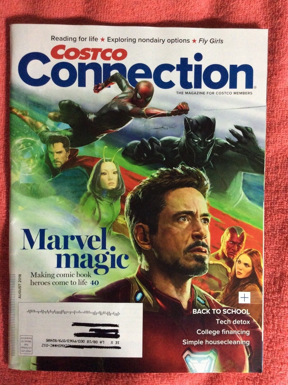 COSTCO CONNECTION MAGAZINE AUGUST 2018 IRON MAN SPIDER MAN BLACK ...