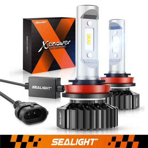 SEALIGHT X1 H11/H9/H8 6500K Super Bright White LED Headlight Bulbs Low ...