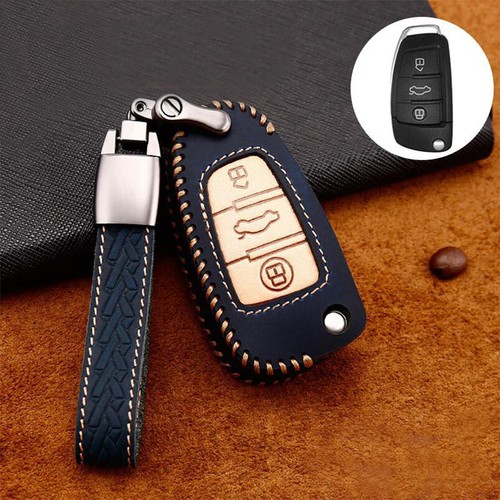 For Audi A1 A3 A4 A6 A7 A8 TT Q5 Q7 Leather Car Flip Key Fob Case Cover Shell | eBay