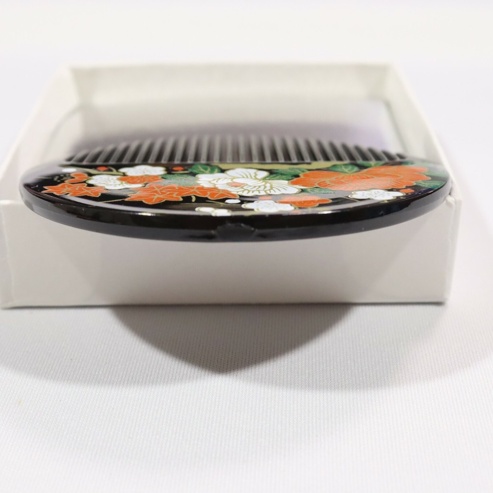 Japanese Beautiful Hair Comb Round in Black Color shipped from Kyoto ...