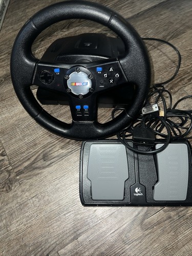 NASCAR Logitech Racing Wheel & Pedals for PlayStation 2 PS2 | eBay