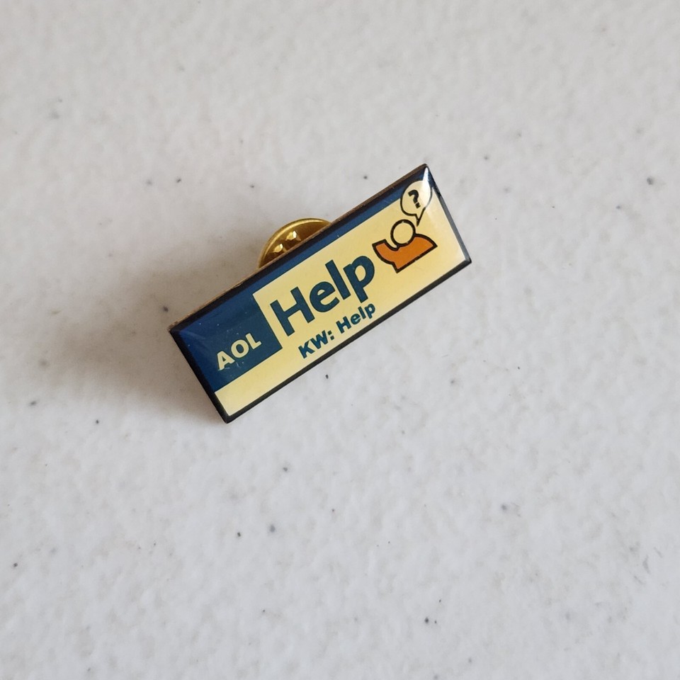 America Online AOL Keyword KW: Help Lapel Pin - Vintage Internet ...