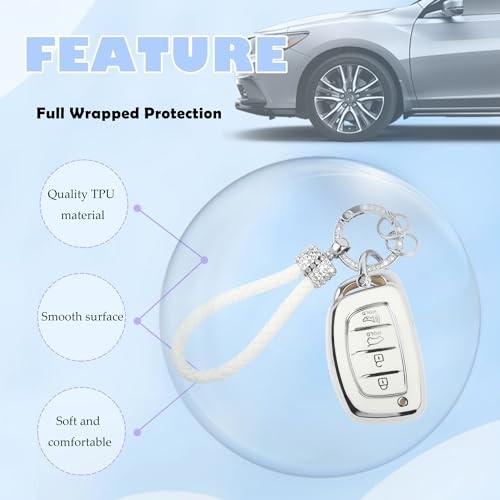 Bling Car Key Fob Cover Compatible with Hyundal,TPU Key Fob Case For ...