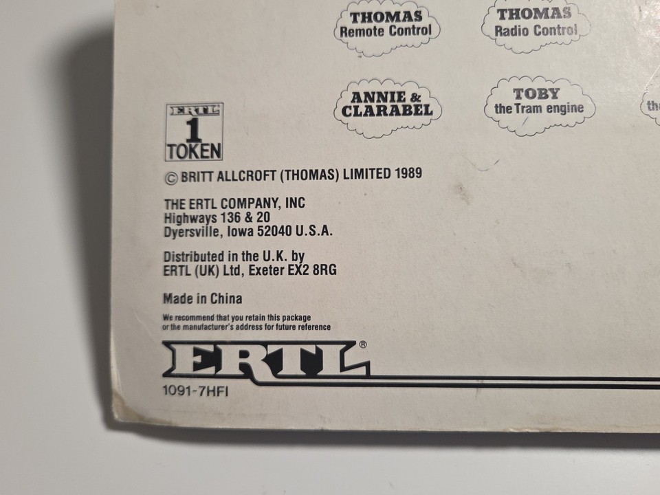 ERTL 1091 -Vintage Thomas the Tank Engine & Friends "Gordon" 2002 NIP ...