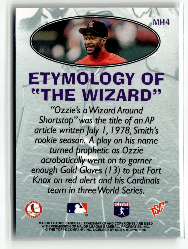 1996 Stadium Club #MH4 Ozzie Smith Mega Heroes Members Only READ | eBay