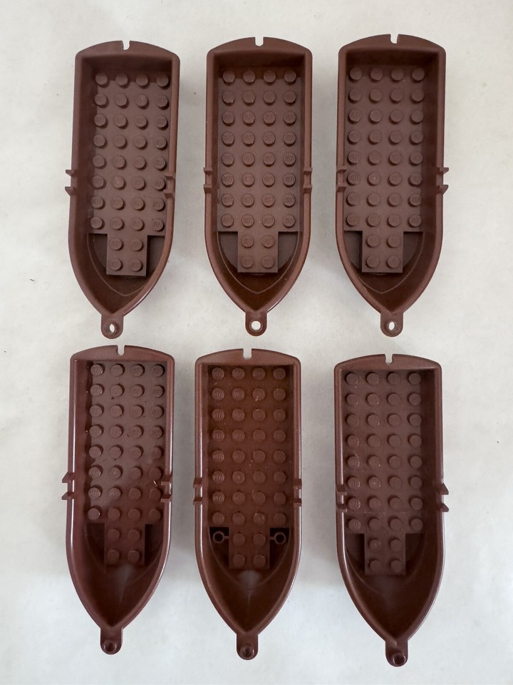 (6) LEGO Row Boat Life Boat Lot- Brown with oar locks- 2551 | eBay